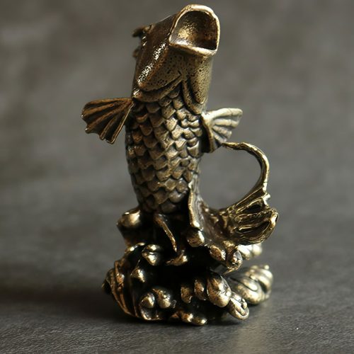 Brass Koi Fish Prosperity Sculpture