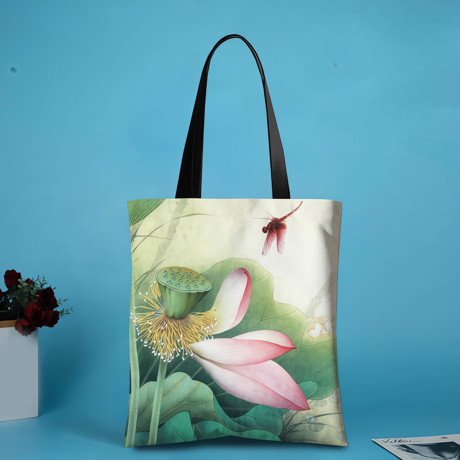 Handmade Canvas Koi Fish Shoulder Bag