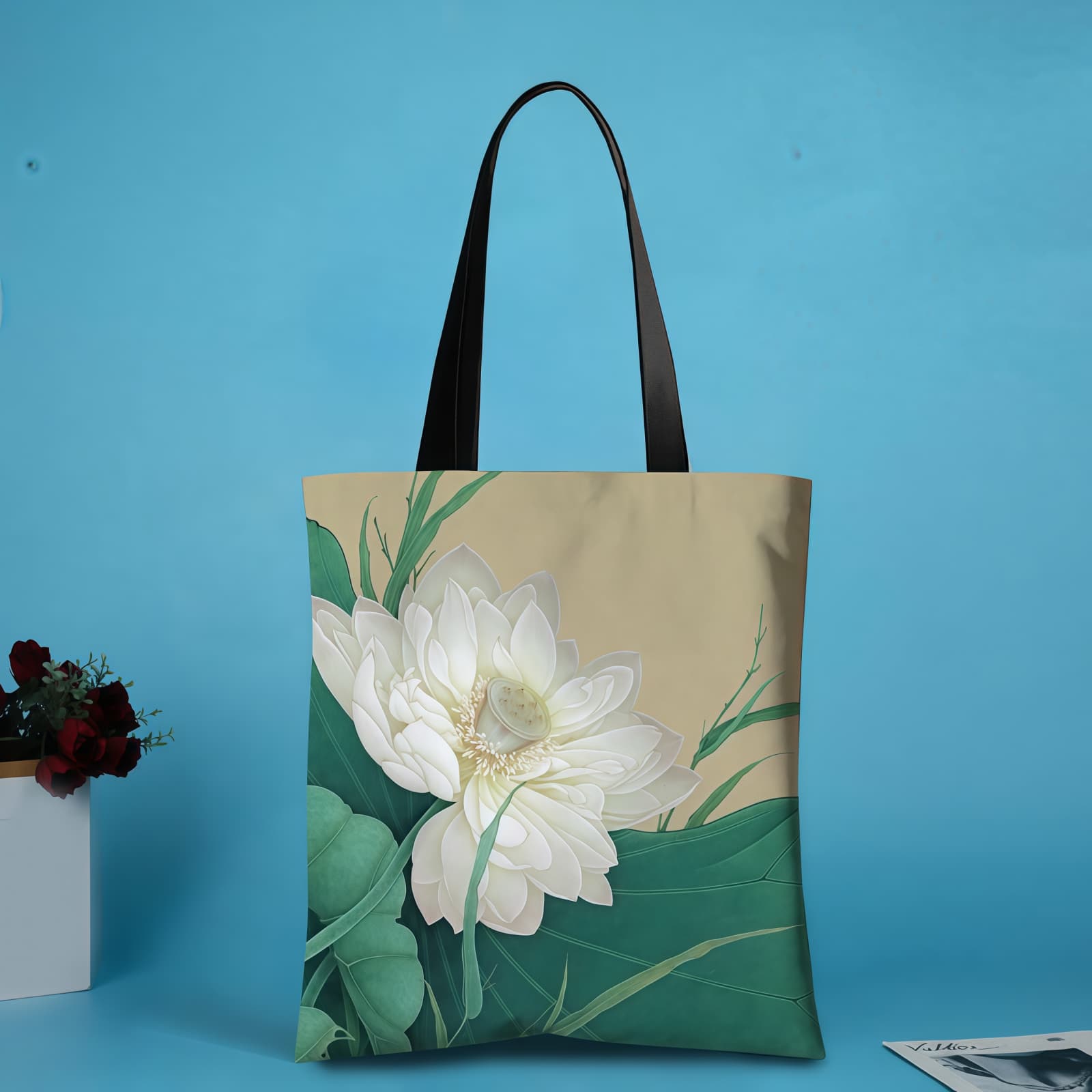 Handmade Canvas Koi Fish Shoulder Bag